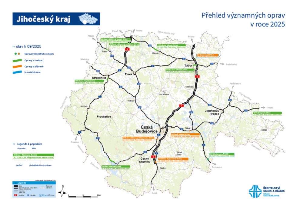 Aktualizovaná mapa plánovaných oprav na rok 2025 – září - Ředitelství ...