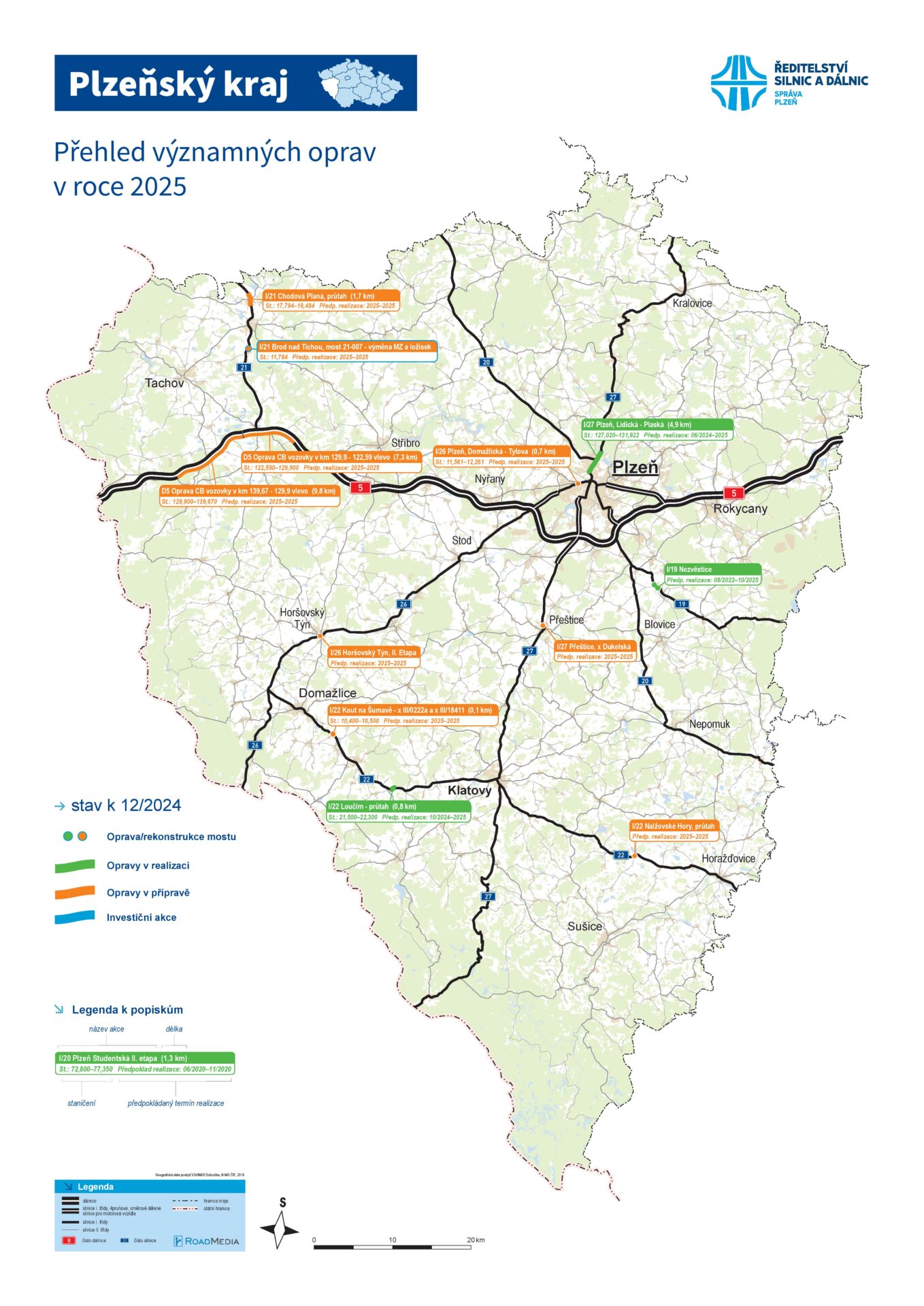 Mapa plánovaných akcí na rok 2025 - Ředitelství silnic a dálnic s. p ...