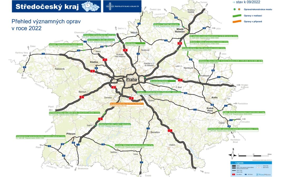 Aktualizovaná mapa významných oprav v našem kraji - Ředitelství silnic ...