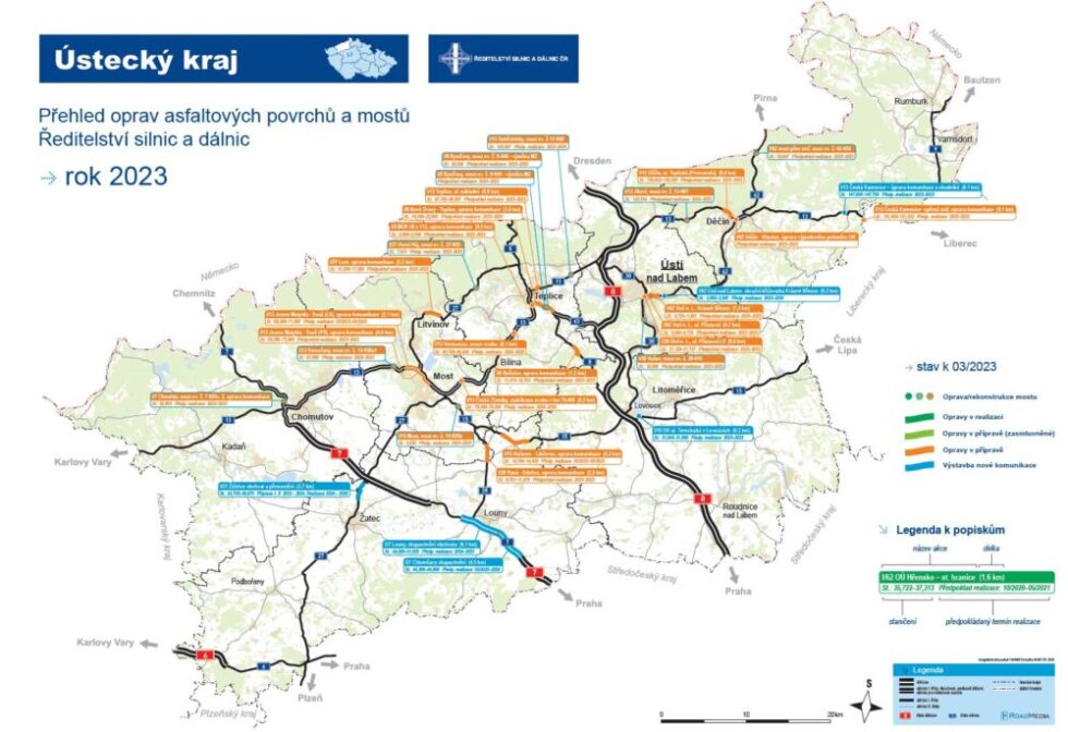 Aktualizovaná mapa významných oprav pro rok 2023 - Ředitelství silnic a ...