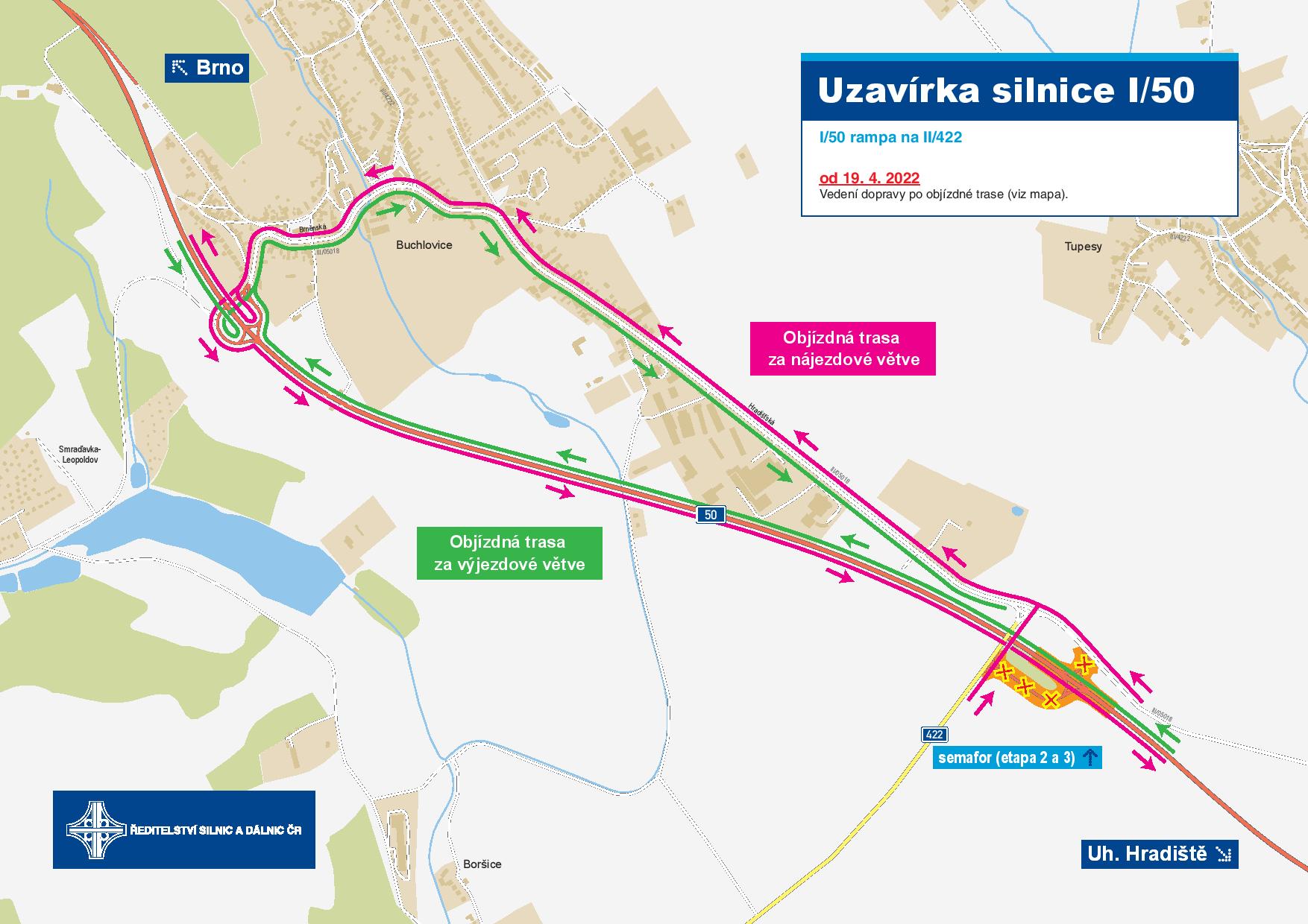 Oprava rampy na silnici I/50 u Buchlovic začala v úterý ráno - Ředitelství silnic a dálnic s. p ...