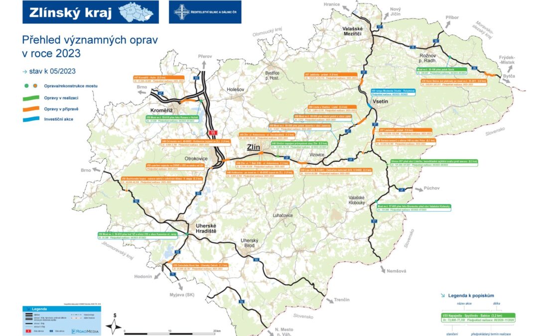Přehled oprav na silnicích I. třídy ve Zlínském kraji - květen 2023 ...
